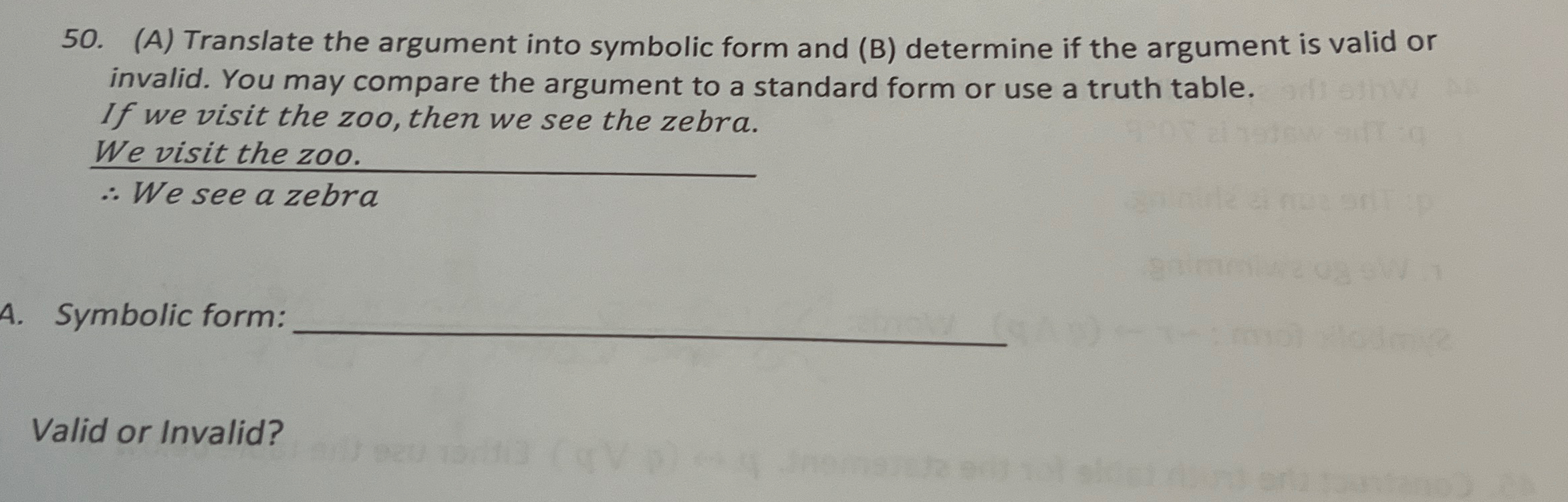 Solved (A) ﻿Translate the argument into symbolic form and | Chegg.com