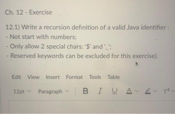 Solved - Only allow 2 special chars: '$' and '_'; - Reserved | Chegg.com