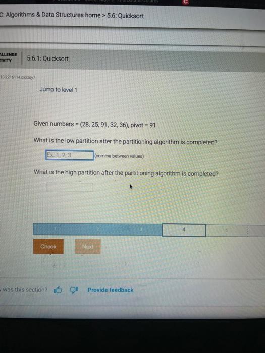 Solved D. Algorithms & Data Structures home > 5.6: Quicksort | Chegg.com