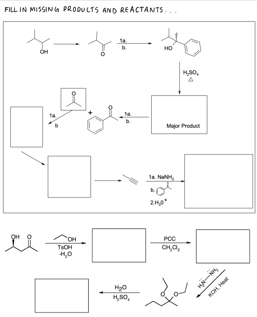 Solved Fill in the missing products and reactants. Use | Chegg.com