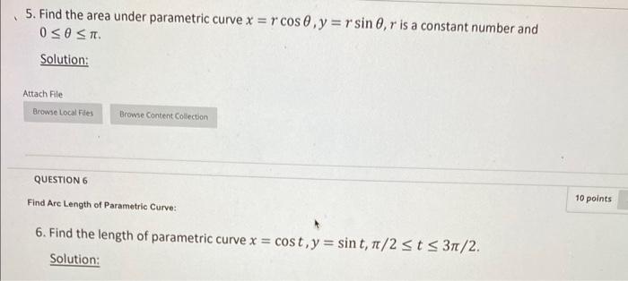 Solved 5. Find the area under parametric curve | Chegg.com