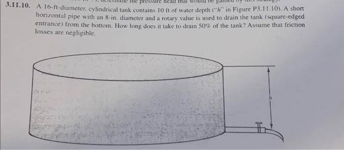 Solved 11.10. A 16-ft-diameter. cylindrical tank contains | Chegg.com