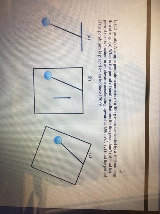 Solved 1. (15 points) A simple pendulum consists of a 500-g | Chegg.com