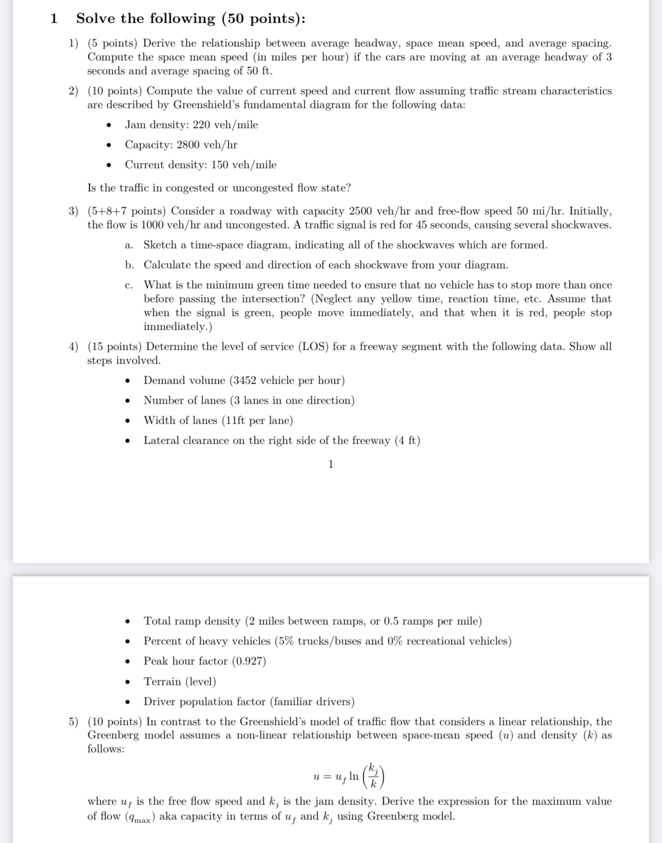 Solved 1 ﻿Solve the following (50 ﻿points):(5 ﻿points) | Chegg.com