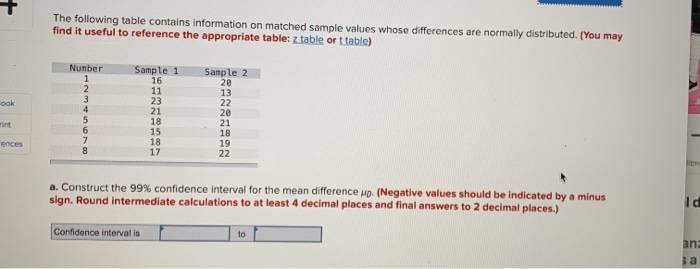Solved The following table contains information on matched | Chegg.com