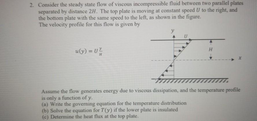 Solved 2. Consider the steady state flow of viscous | Chegg.com