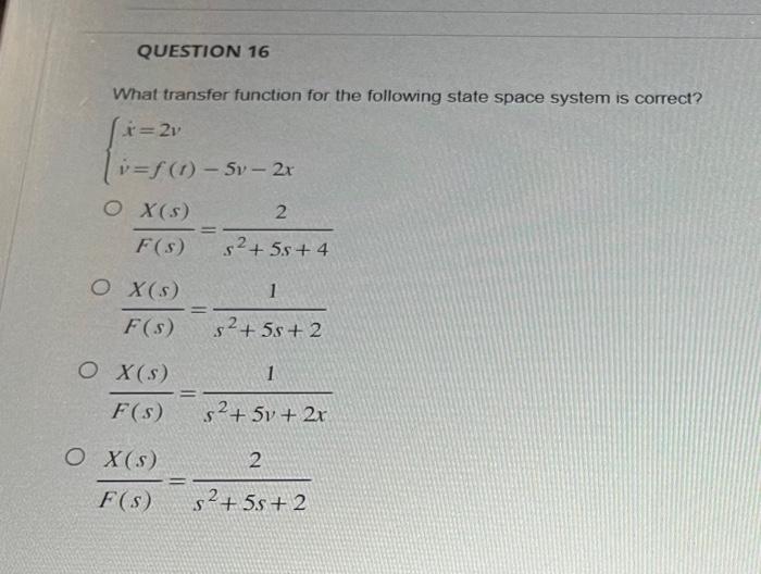 What transfer function for the following state space | Chegg.com