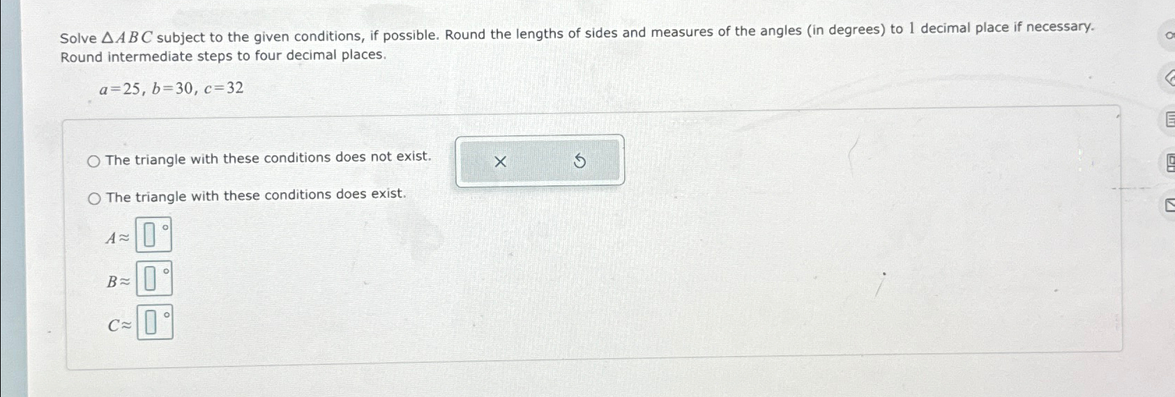 Solved Solve Abc ﻿subject To The Given Conditions If