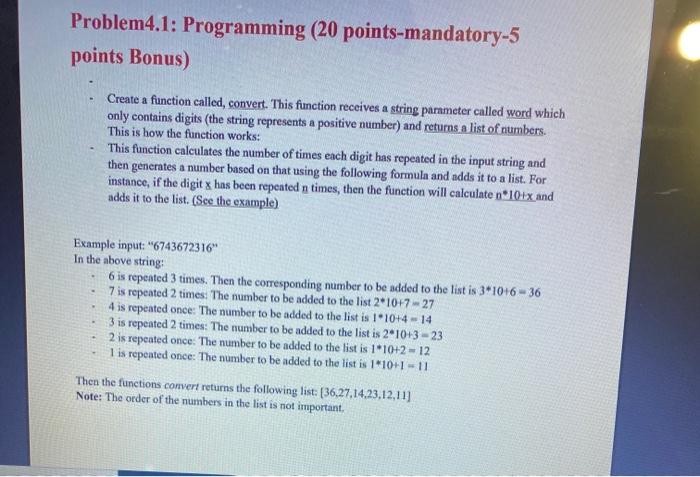 Solved Problem4.1: Programming (20 points-mandatory-5 points | Chegg.com Solved Problem4.1: Programming (20 points-mandatory-5 points | Chegg.com