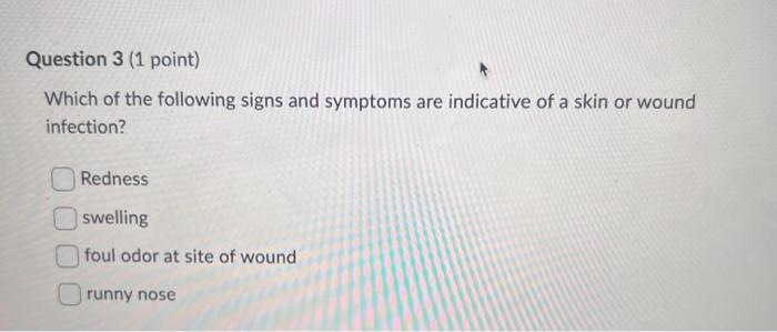 Solved Which of the following signs and symptoms are | Chegg.com