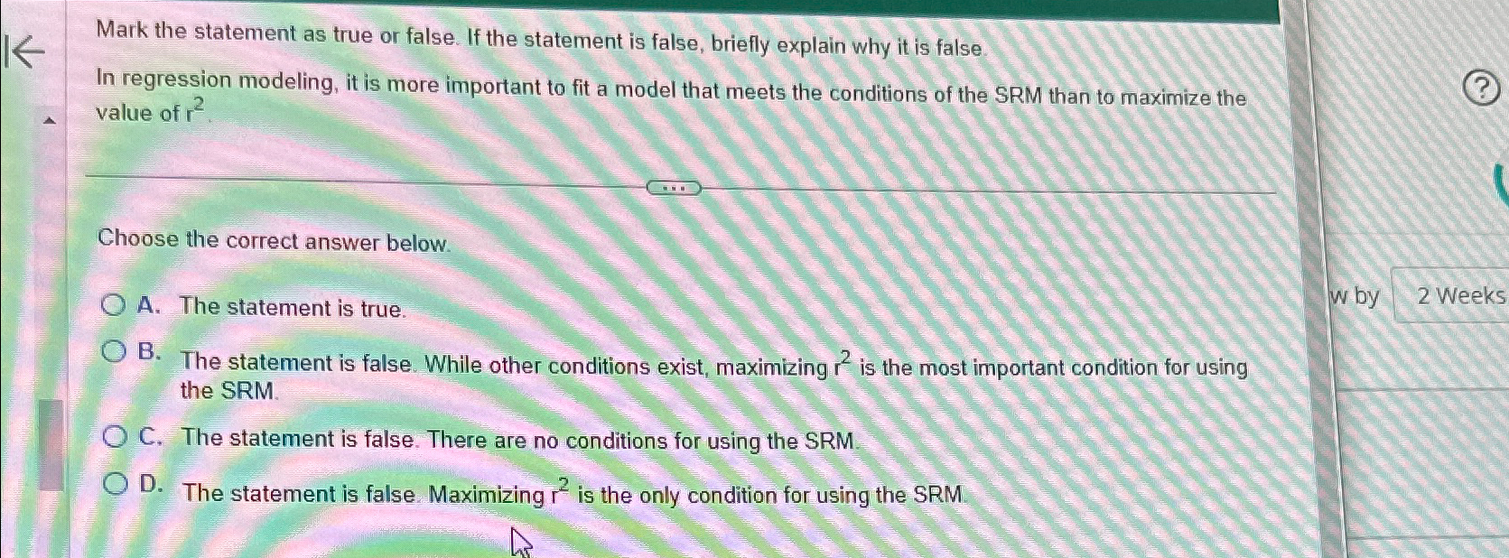 Solved Mark the statement as true or false. If the statement | Chegg.com