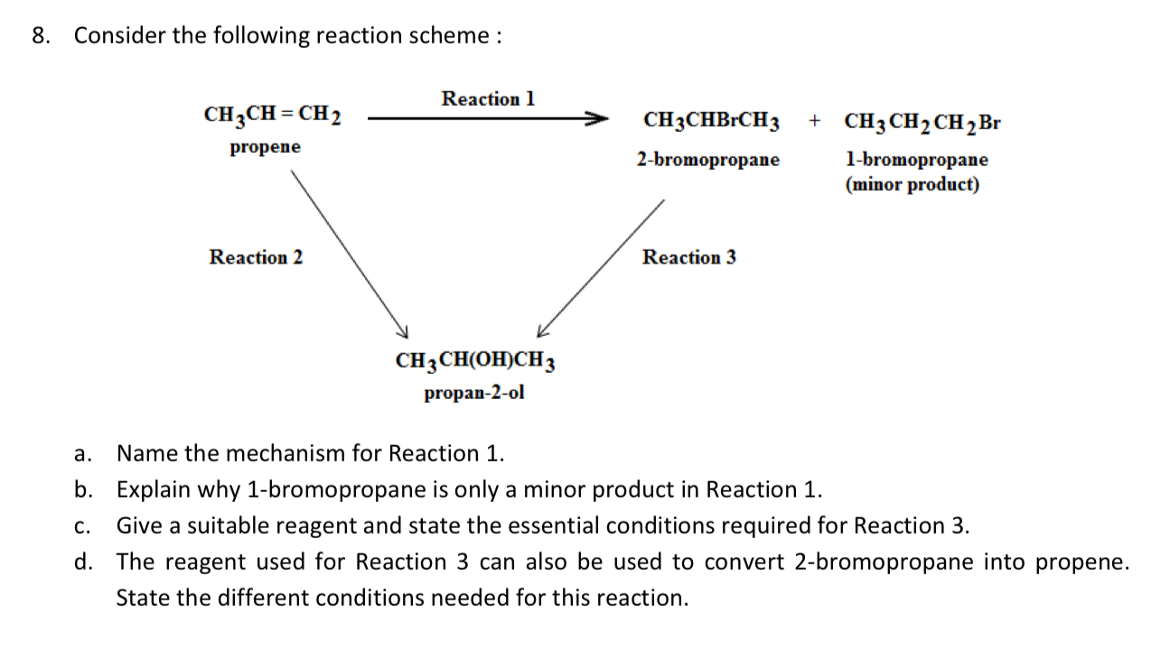 Consider the following reaction scheme | Chegg.com