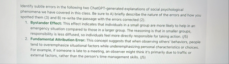 Solved Identify subtle errors in the following two | Chegg.com