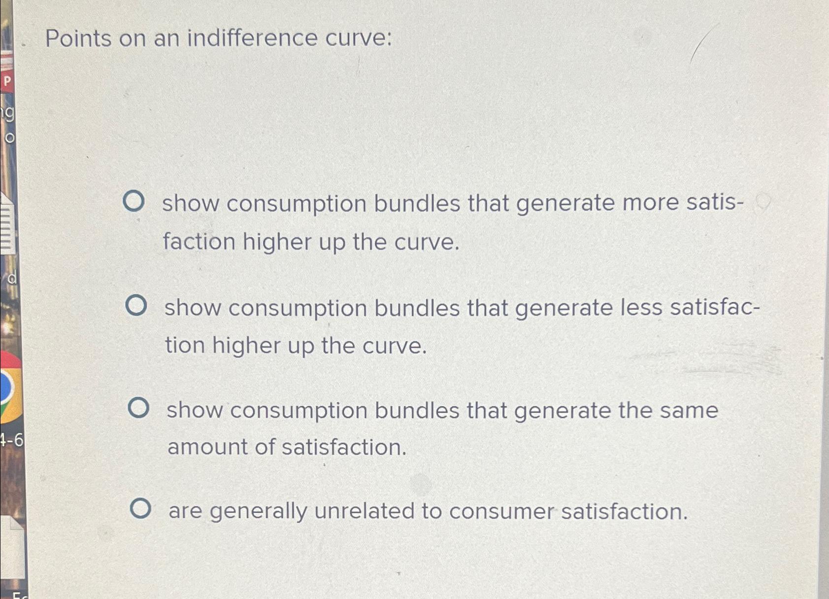 Solved Points on an indifference curve:show consumption | Chegg.com