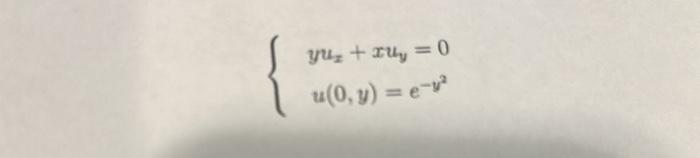 Solved {yux+xuy=0u(0,y)=e−y2 | Chegg.com