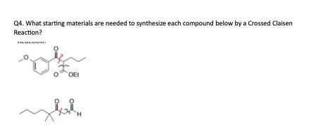 Solved Q4. What starting materials are needed to synthesize | Chegg.com