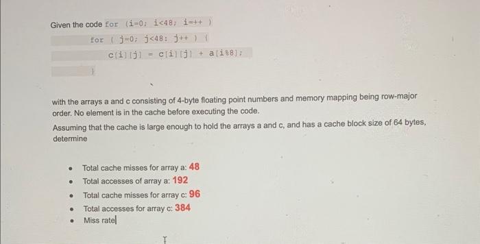 Solved Given the code for (i=0;i
