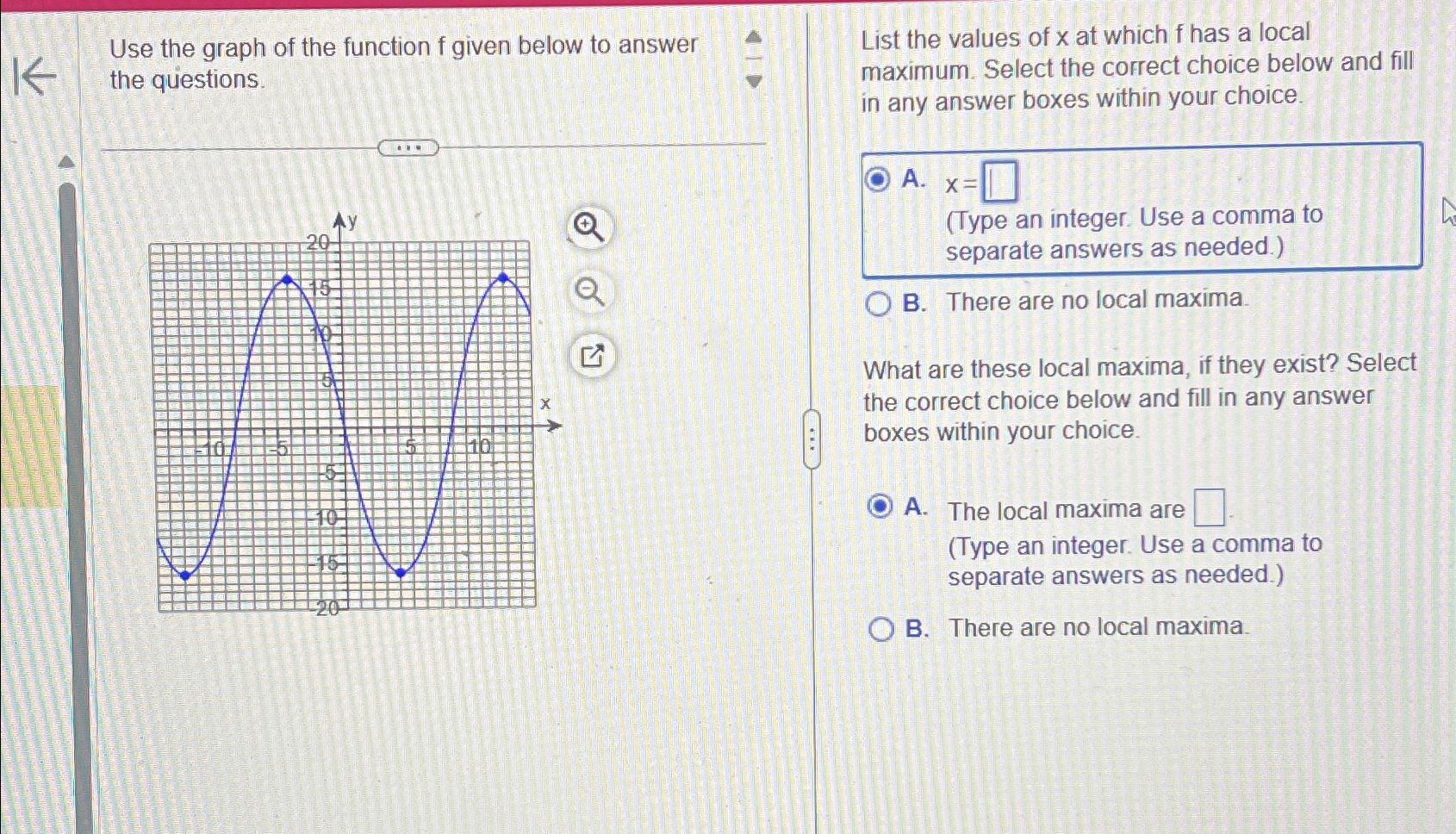 Solved Use the graph of the function f ﻿given below to | Chegg.com