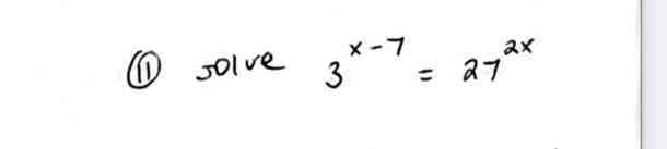 Solved 3x−7=272x | Chegg.com