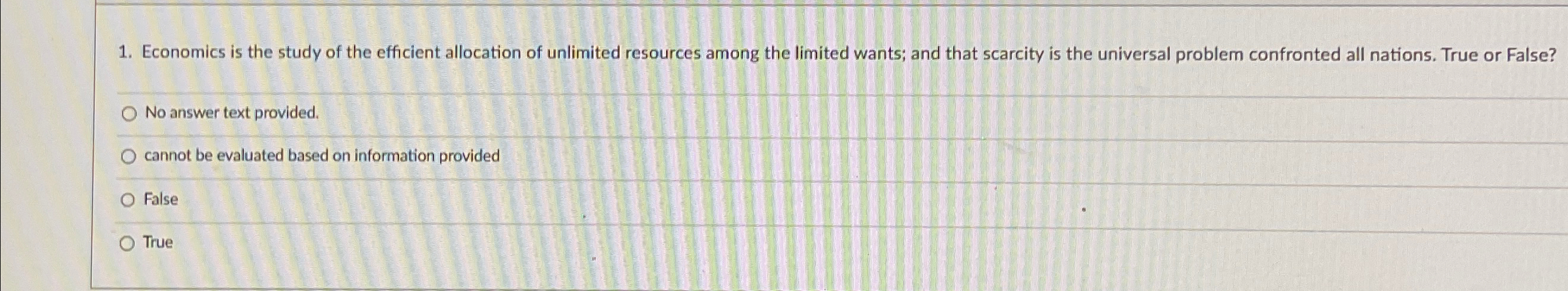 Solved Economics is the study of the efficient allocation of | Chegg.com