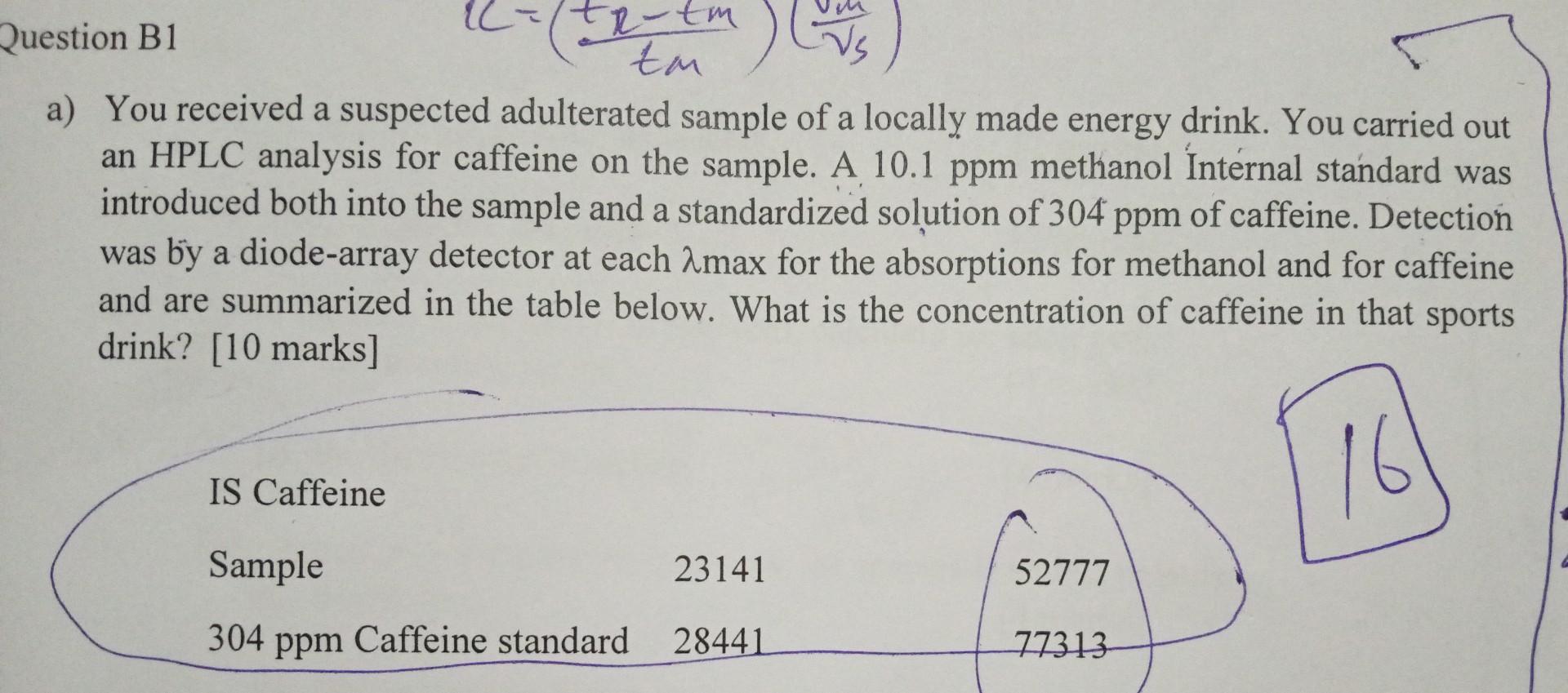 Solved a) You received a suspected adulterated sample of a | Chegg.com