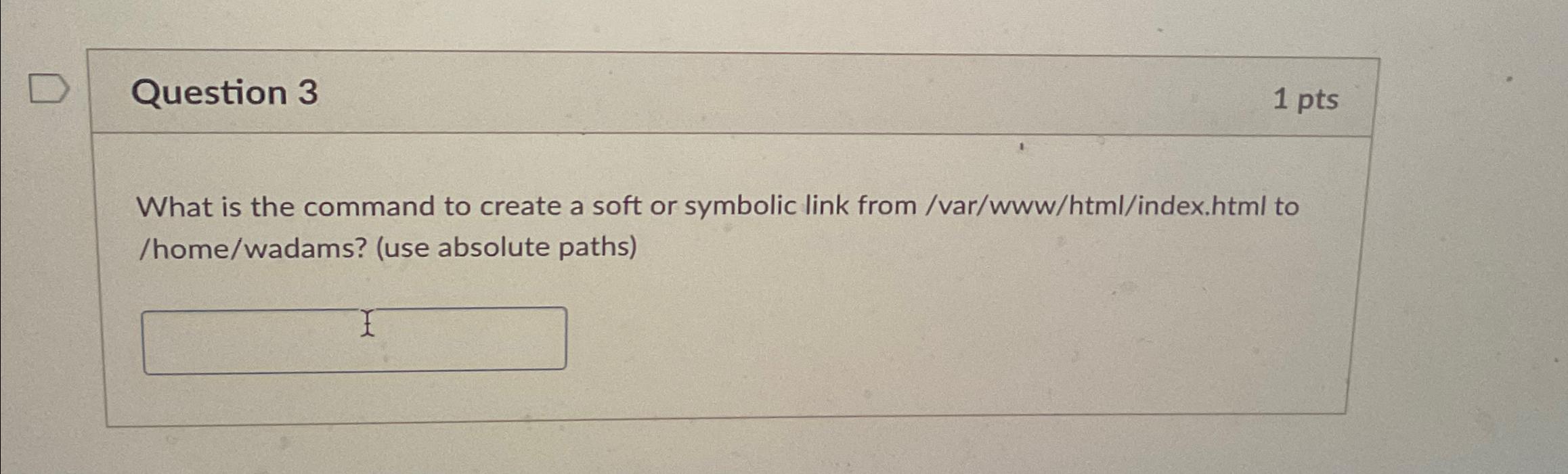 Solved Question 31 ﻿ptsWhat is the command to create a soft | Chegg.com