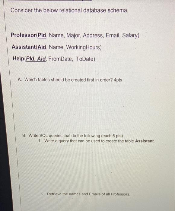 Solved Consider the below relational database schema. | Chegg.com