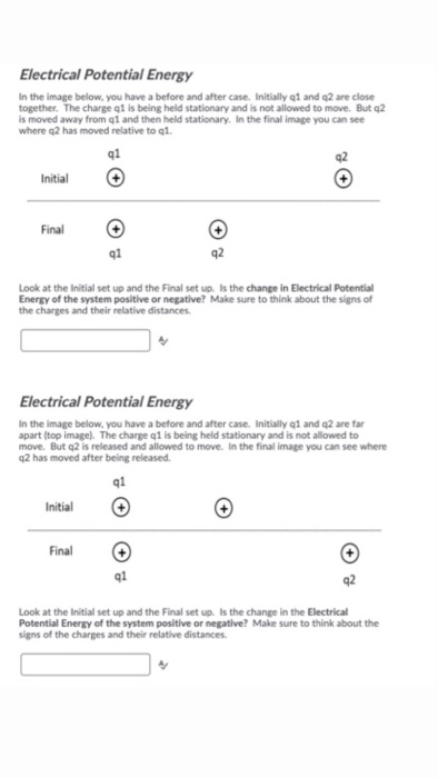 Solved Electrical Potential Energy In the image below, you | Chegg.com