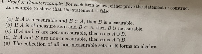 Solved 4. Proof or Counterexample: For each item below, | Chegg.com