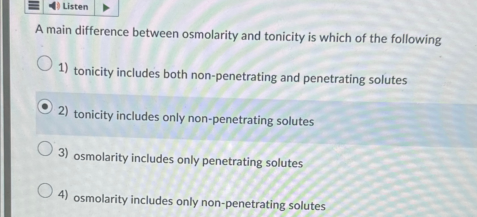 Solved ListenA main difference between osmolarity and | Chegg.com