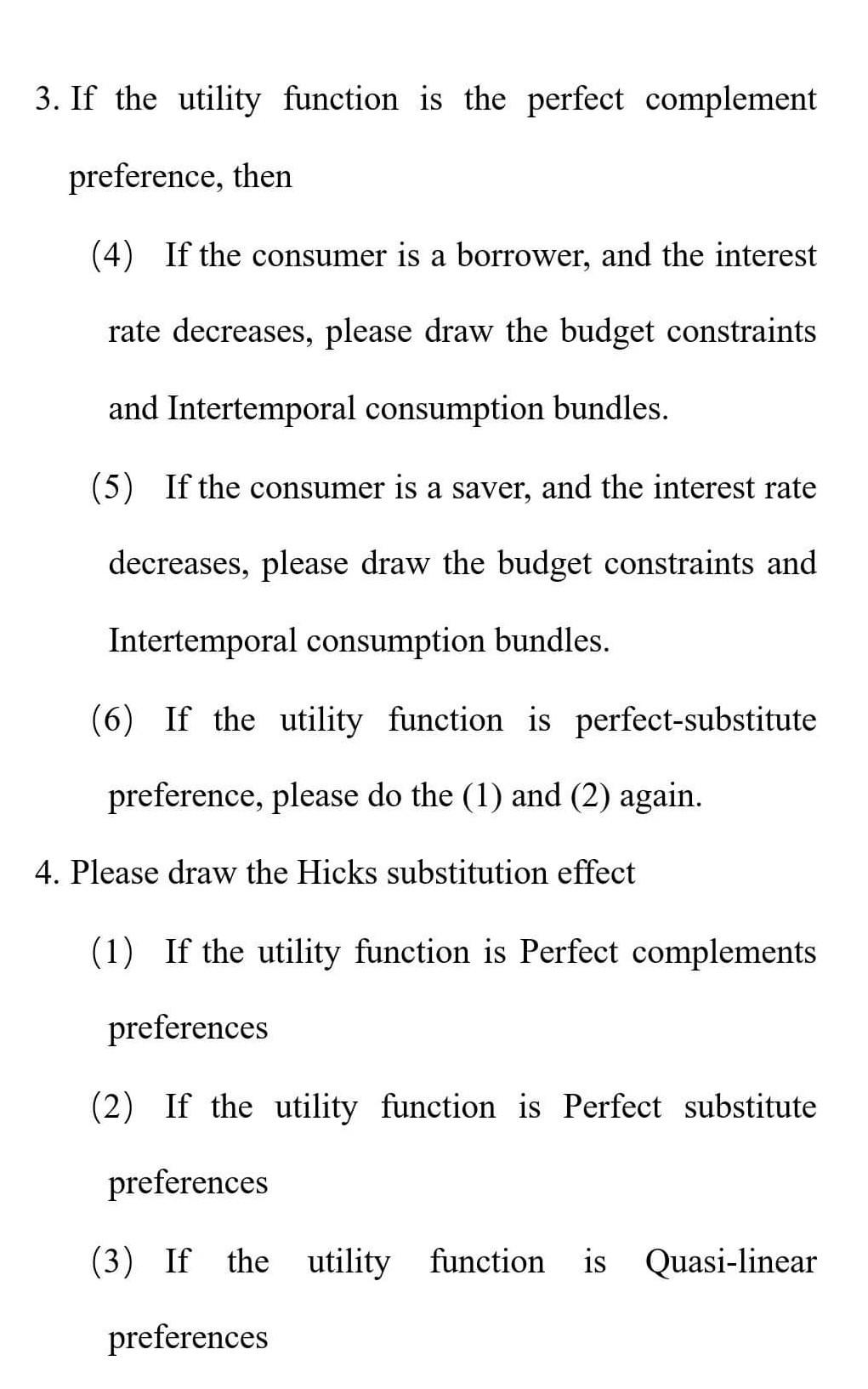 Solved 3. If the utility function is the perfect complement | Chegg.com