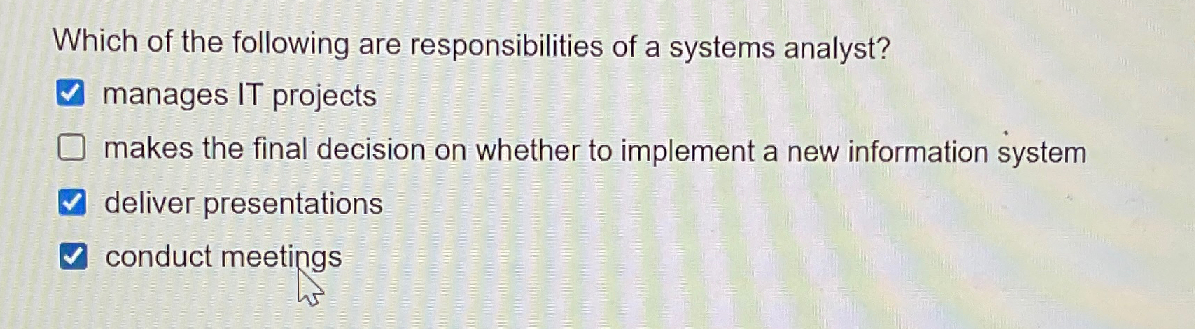 Solved Which of the following are responsibilities of a | Chegg.com