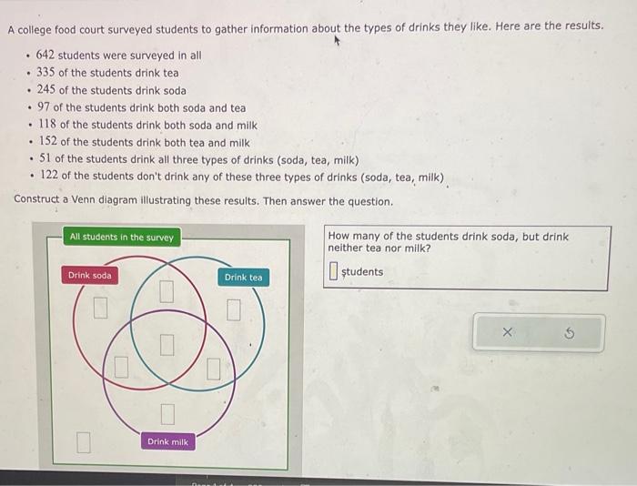 Solved A college food court surveyed students to gather | Chegg.com