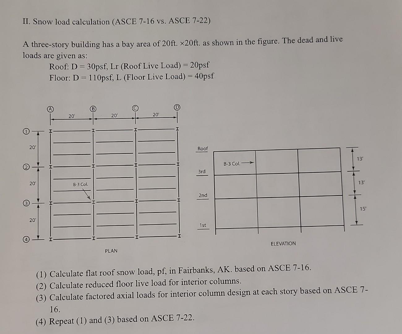 II. Snow load calculation (ASCE 7-16 vs. ASCE 7-22) A | Chegg.com