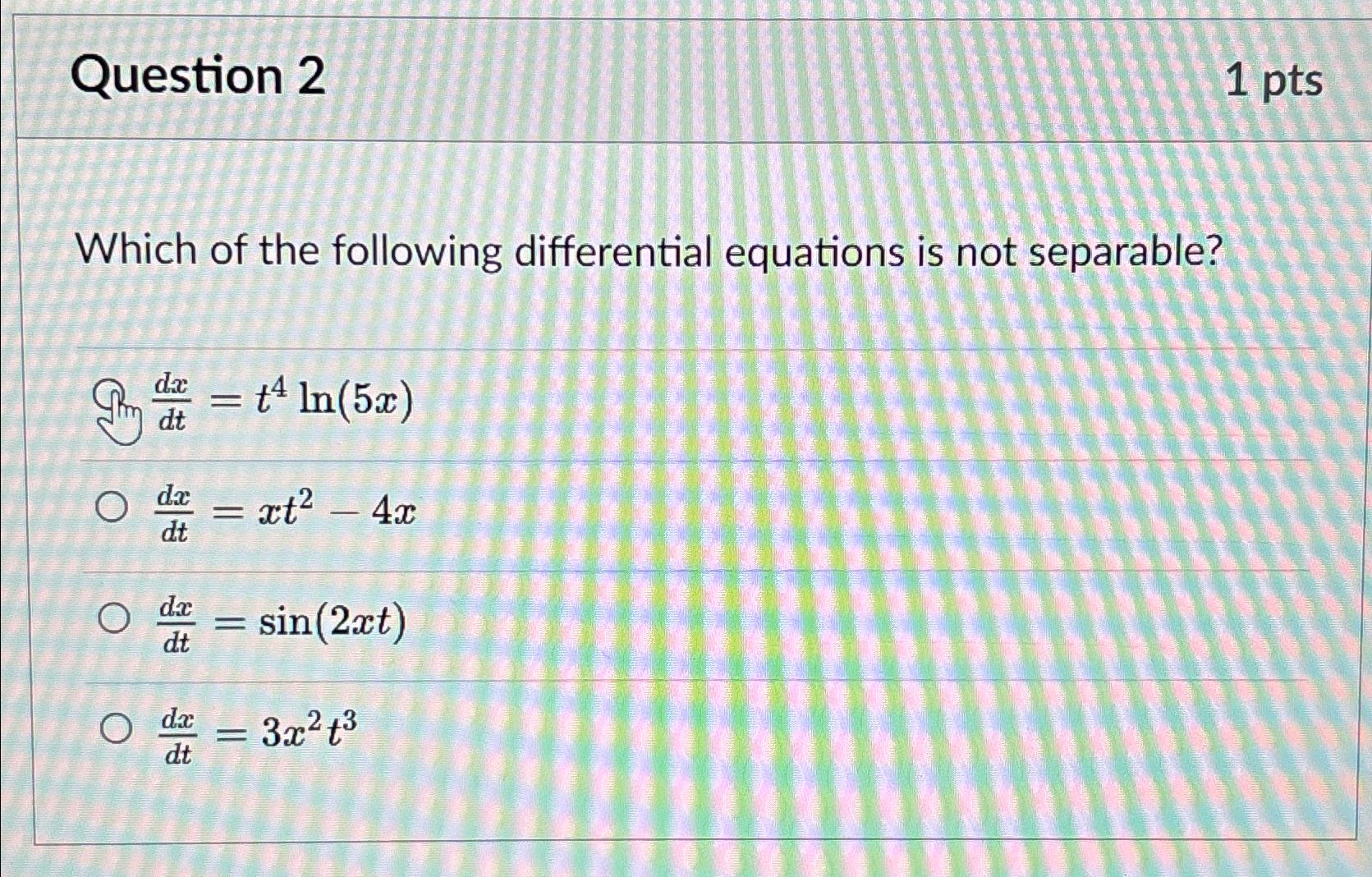 Solved Question 21 ﻿ptsWhich of the following differential | Chegg.com