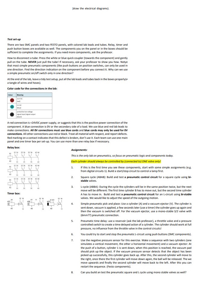 Solved Test set-upThere are two SMC panels and two FESTO | Chegg.com