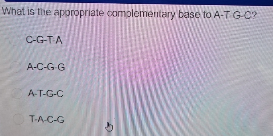 Solved What is the appropriate complementary base to | Chegg.com