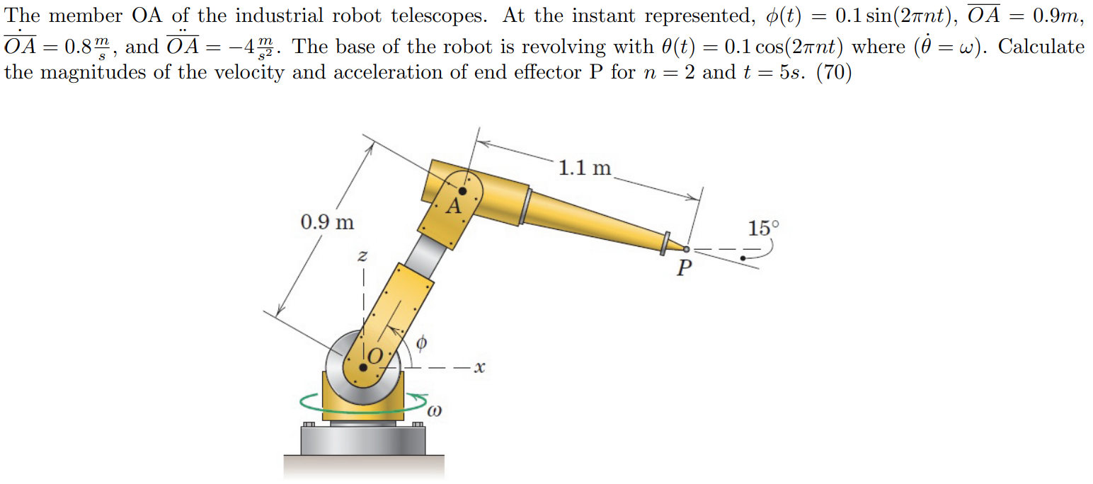 Solved Please solve for v & a of end effector P for n = 2 | Chegg.com