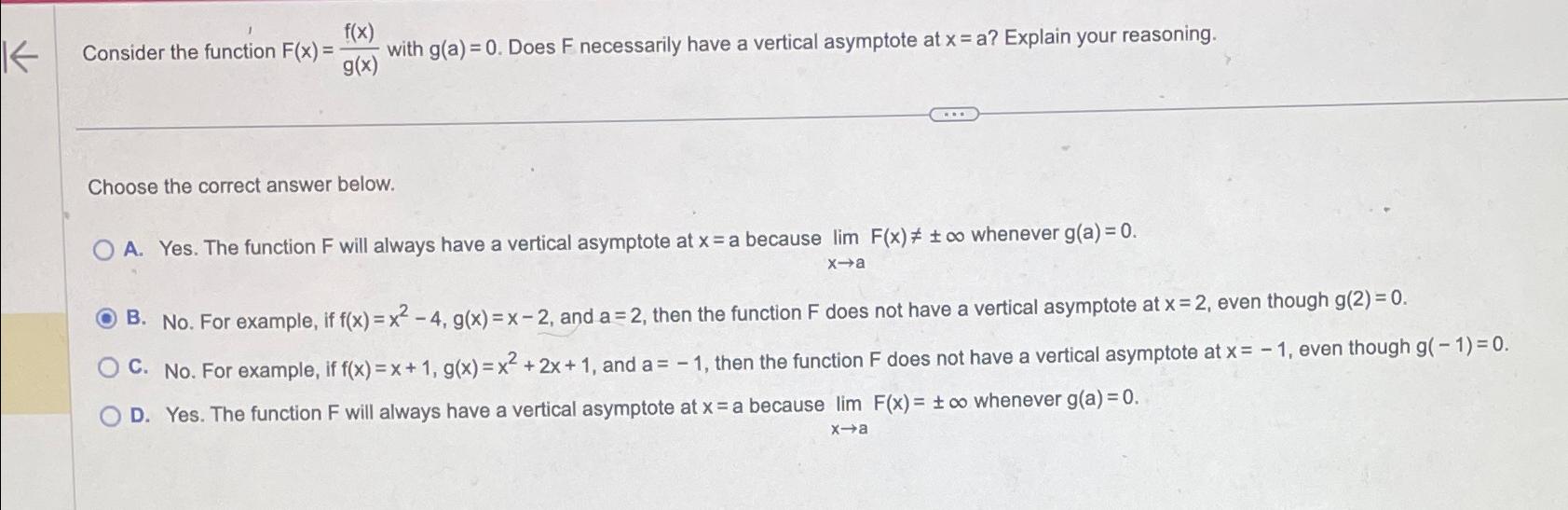 Solved Consider the function F(x)=f(x)g(x) ﻿with g(a)=0. | Chegg.com