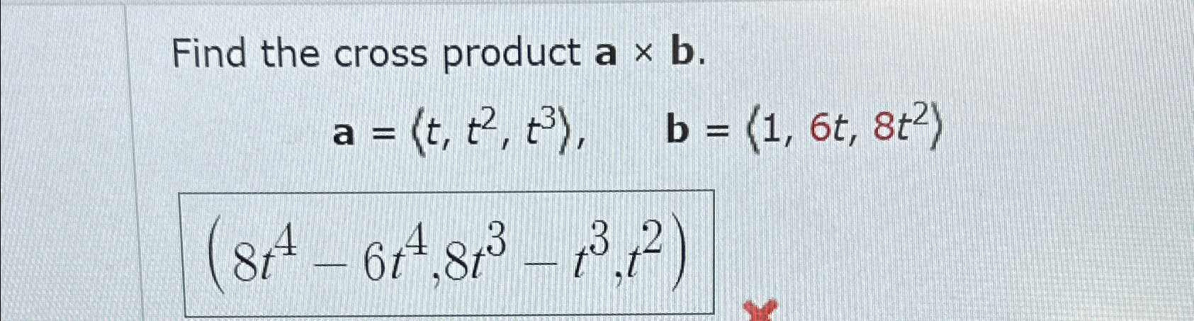 Solved Find the cross product | Chegg.com