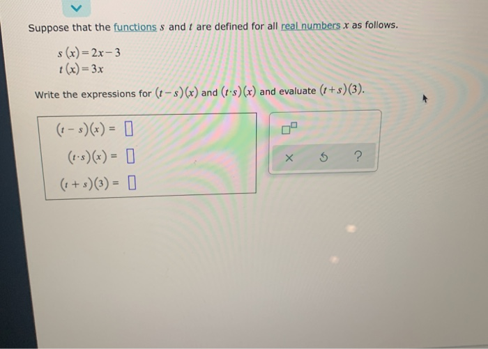 Solved Suppose that the functions s and t are defined for | Chegg.com