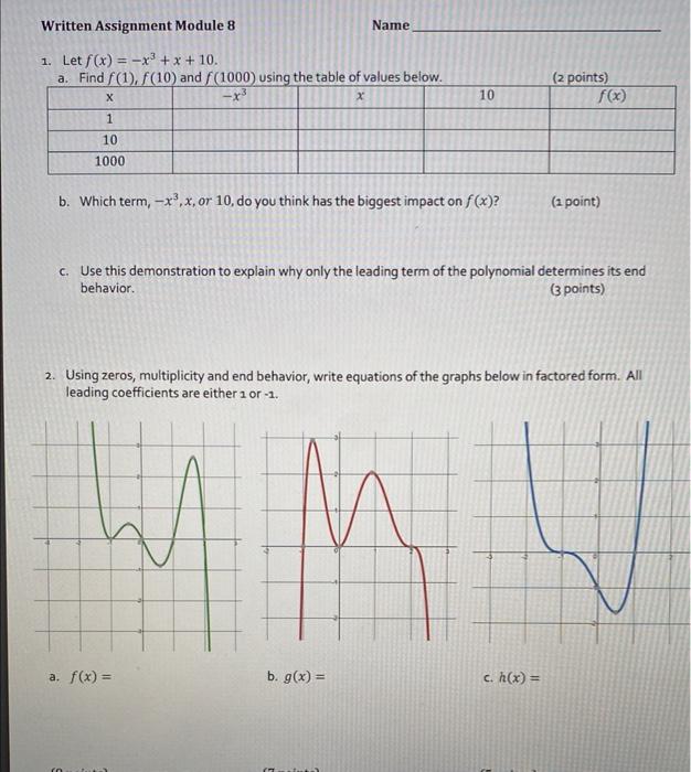 Solved Written Assignment Module 8 Name 1. Let | Chegg.com