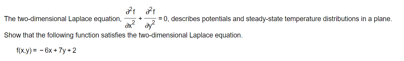 Solved The two-dimensional Laplace equation, | Chegg.com