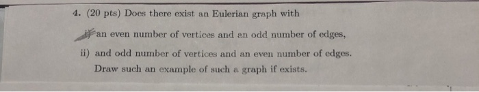 Solved ii) and odd number of vertices and an even number of | Chegg.com