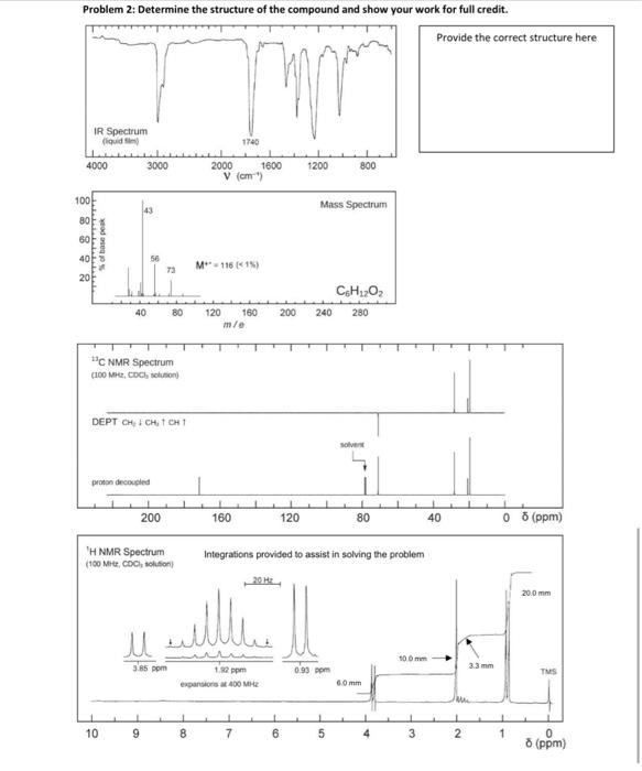 Solved Problem 1: Determine the structure of the compound | Chegg.com