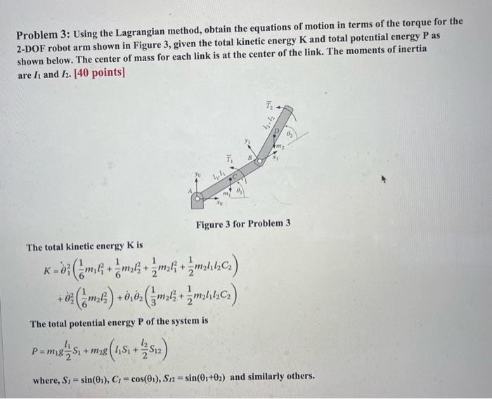 Solved Problem 3: Using the Lagrangian method, obtain the | Chegg.com