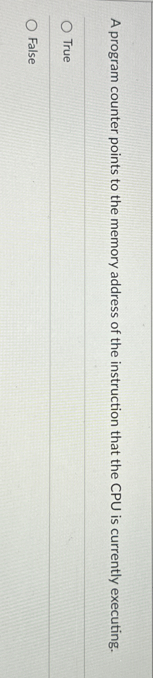 Solved A program counter points to the memory address of the | Chegg.com