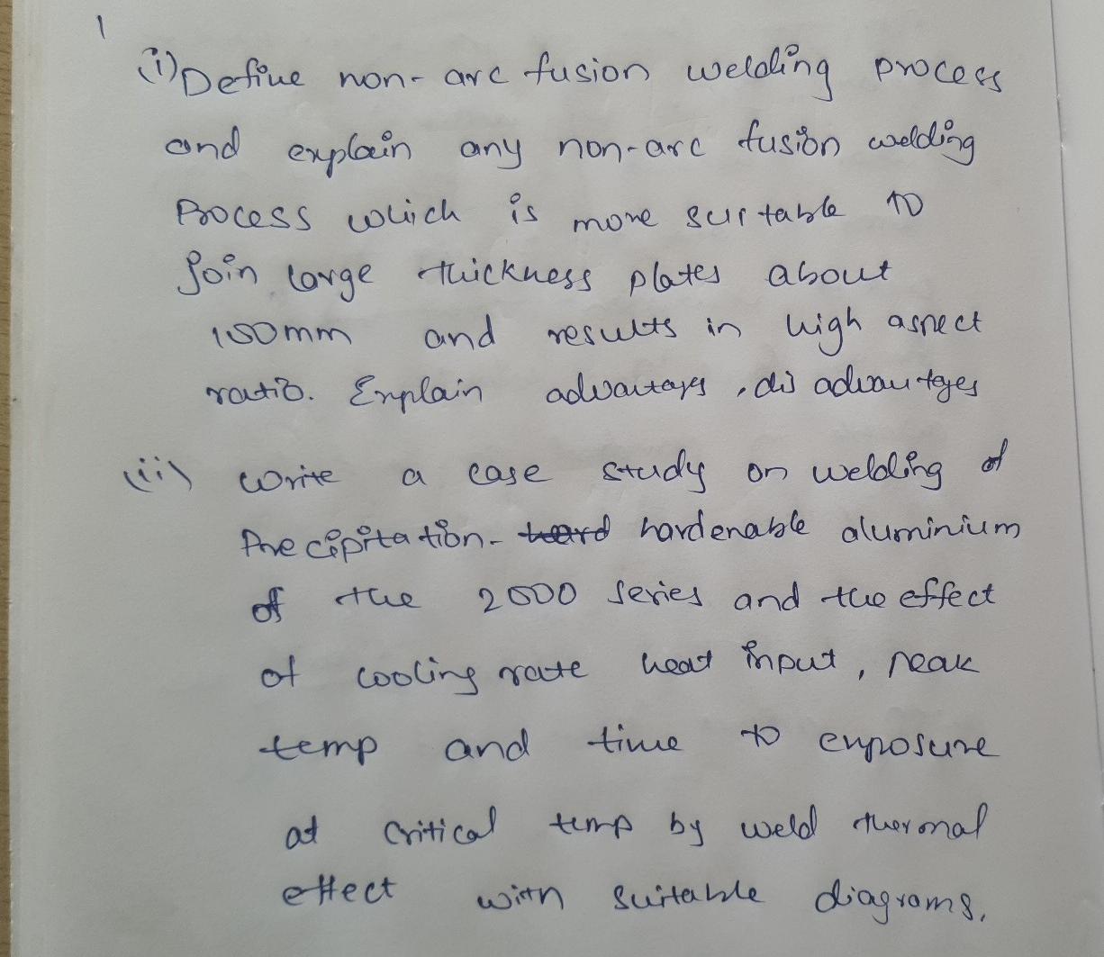 Solved process 10 "Define non are fusion welding and explain | Chegg.com
