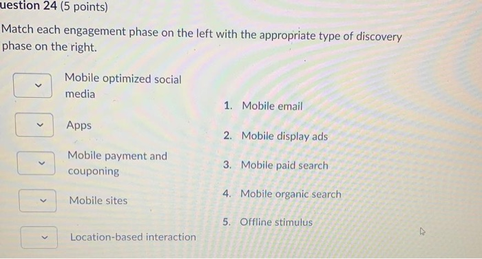 Solved Question 23 (2 points) Match the type of design on | Chegg.com