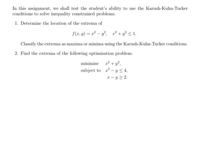 Solved In this assignment, we shall test the student's | Chegg.com